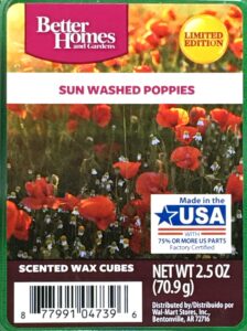 better homes gardens sun washed poppies wax cubes 2.5 oz