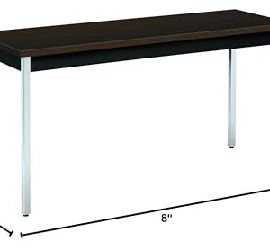 HON UTM2060MOPCH Utility Rectangular Table, 60" by 20" by 29", Mocha/Black