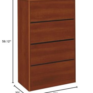 HON 10700 Series Four Drawer Lateral File, 36w x 20d x 59 1/8h, Cognac