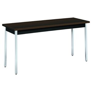 hon utm2060mopch utility rectangular table, 60" by 20" by 29", mocha/black