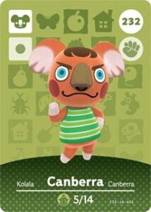 canberra - nintendo animal crossing happy home designer amiibo card - 232