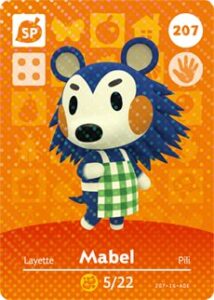 mabel - nintendo animal crossing happy home designer amiibo card - 207