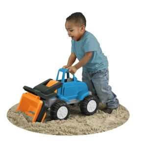 american plastic toys kids’ gigantic loader truck, made in usa, tilting loading dump bucket, knobby wheels, & metal axles for indoors & outdoors, haul sand, dirt, or toys, ages 2+ (color may vary)