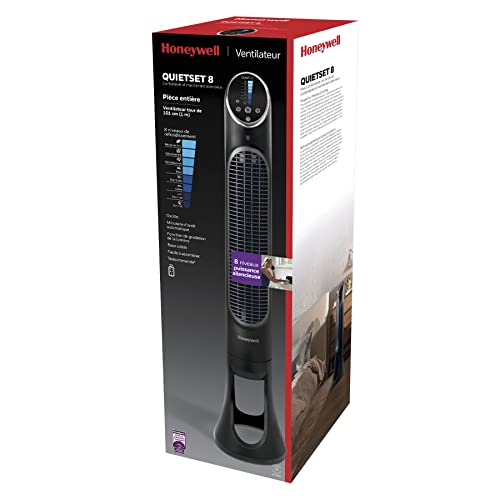 Honeywell QuietSet Tower Fan 8 Speed - Black