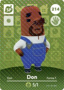 don resetti - nintendo animal crossing happy home designer amiibo card - 214