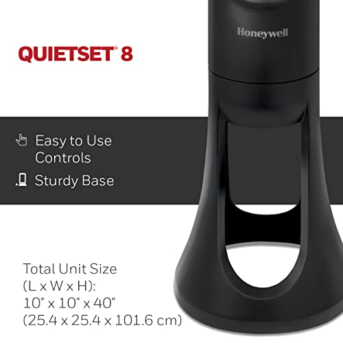 Honeywell QuietSet Tower Fan 8 Speed - Black