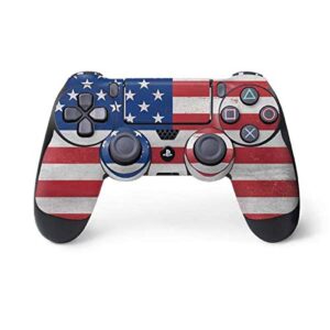 skinit decal gaming skin compatible with ps4 controller - american flag distressed design