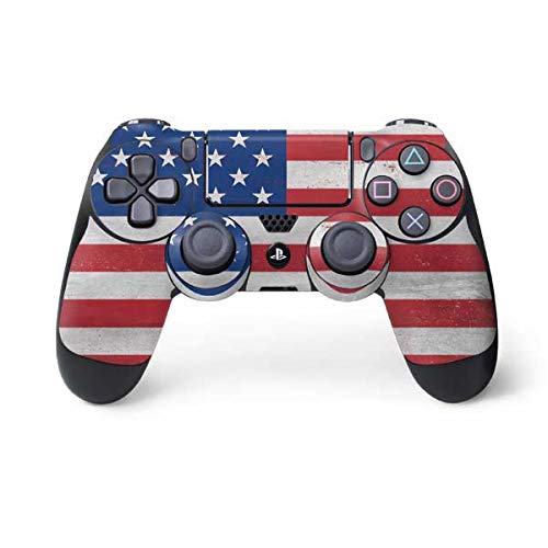 Skinit Decal Gaming Skin Compatible with PS4 Controller - American Flag Distressed Design