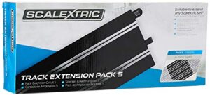 scalextric extension pack 5 1:32 scale standard straights x 8 c8554 slot car track, white