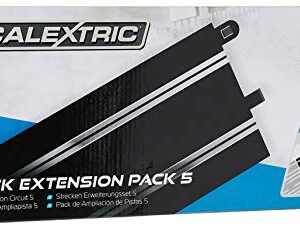 Scalextric Extension Pack 5 1:32 Scale Standard Straights x 8 C8554 Slot Car Track, White