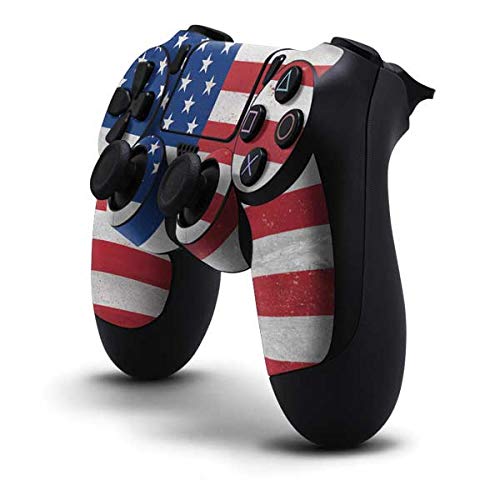 Skinit Decal Gaming Skin Compatible with PS4 Controller - American Flag Distressed Design