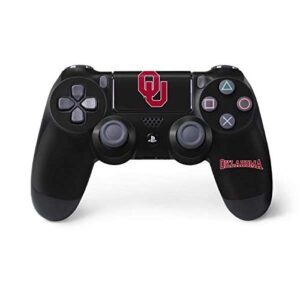 skinit decal gaming skin for ps4 controller - officially licensed college oklahoma sooners black design