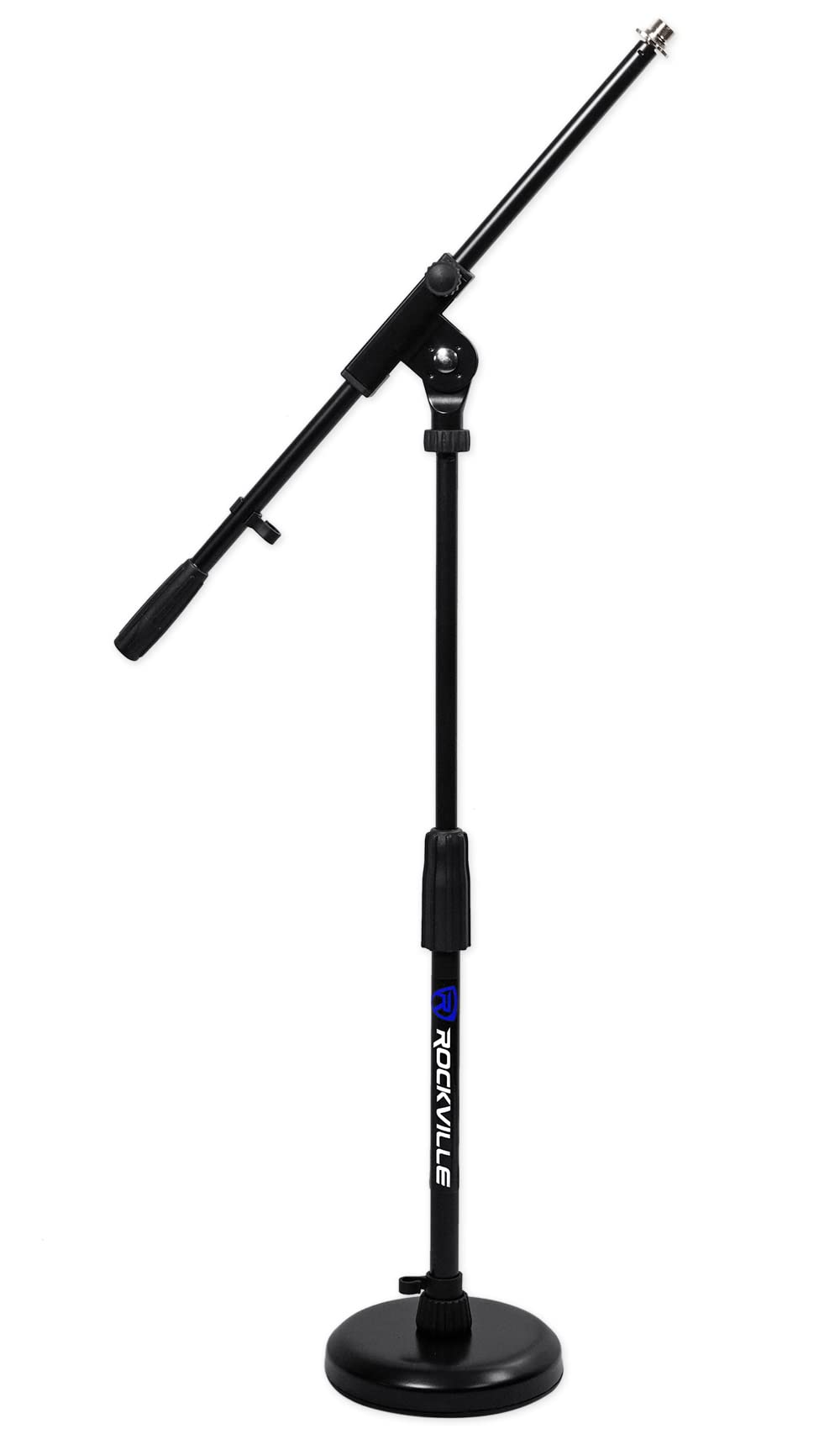 Rockville Kick Drum/Guitar Amp Mic Stand, Steel Round Base+Fixed Boom+Rubber Pad (RKDS)