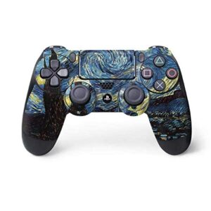 skinit decal gaming skin compatible with ps4 controller - officially licensed van gogh - the starry night by van gogh design