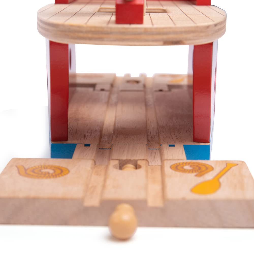 Bigjigs Rail Wooden Pirate Ship Galleon - Pirate Accessories for Wooden Train Sets, Bigjigs Train Accessories, Pirate Ship Toys for Kids, Wooden Toys for 3 4 5 Year Olds