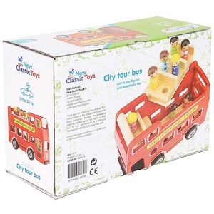 New Classic Toys - City Tour Bus with 9 Play Figures Wood Learning Toy