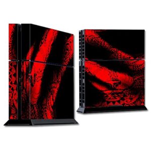 skin decal vinyl wrap for ps4 sony playstation console (skins only) / aztec lion red