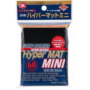 KMC [Black] Card Barrier Hyper Mat Mini Sleeves 60pcs × 5 Sets (5 Packs/Total 300 Sheets) from Japan