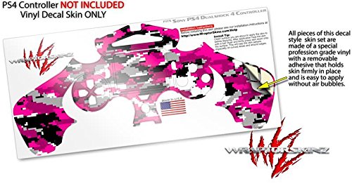 WraptorSkinz Skin Compatible with Sony PS4 Dualshock Controller PlayStation 4 Original Slim and Pro WraptorCamo Digital Camo Hot Pink (Controller NOT Included)