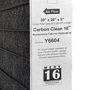 Lennox Y6604- PureAir PCO3-20-16 MERV 16 Filter- 20" x 26" x 5"