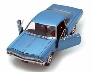 welly 1965 chevy impala ss396 1/24 scale diecast model car blue by welly