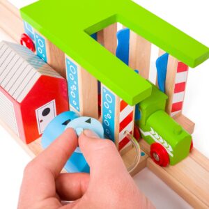 Bigjigs Rail, Wooden Train Washer, Wooden Toys, Bigjigs Train Accessories, Train Wash, Wooden Train Sets, Trains for Kids, Wooden Toys for 3 4 5 Year Olds