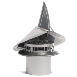 Chimcare Chimney Cap - Wind Directional Chimney Cap, Wind-Driven Chimney Cover, Round Stainless Steel Chimney Cap, for Non-Air Cooled Chimneys, Easy to Install, USA-Made, 6 inches Round 6” Round 6” Round 6”