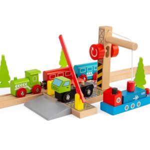 Bigjigs Rail, Shipping Container Yard, Wooden Toys, Wooden Crane, Wooden Train Track Accessories, Bigjigs Train Accessories, Train Toy, Kids Train Set