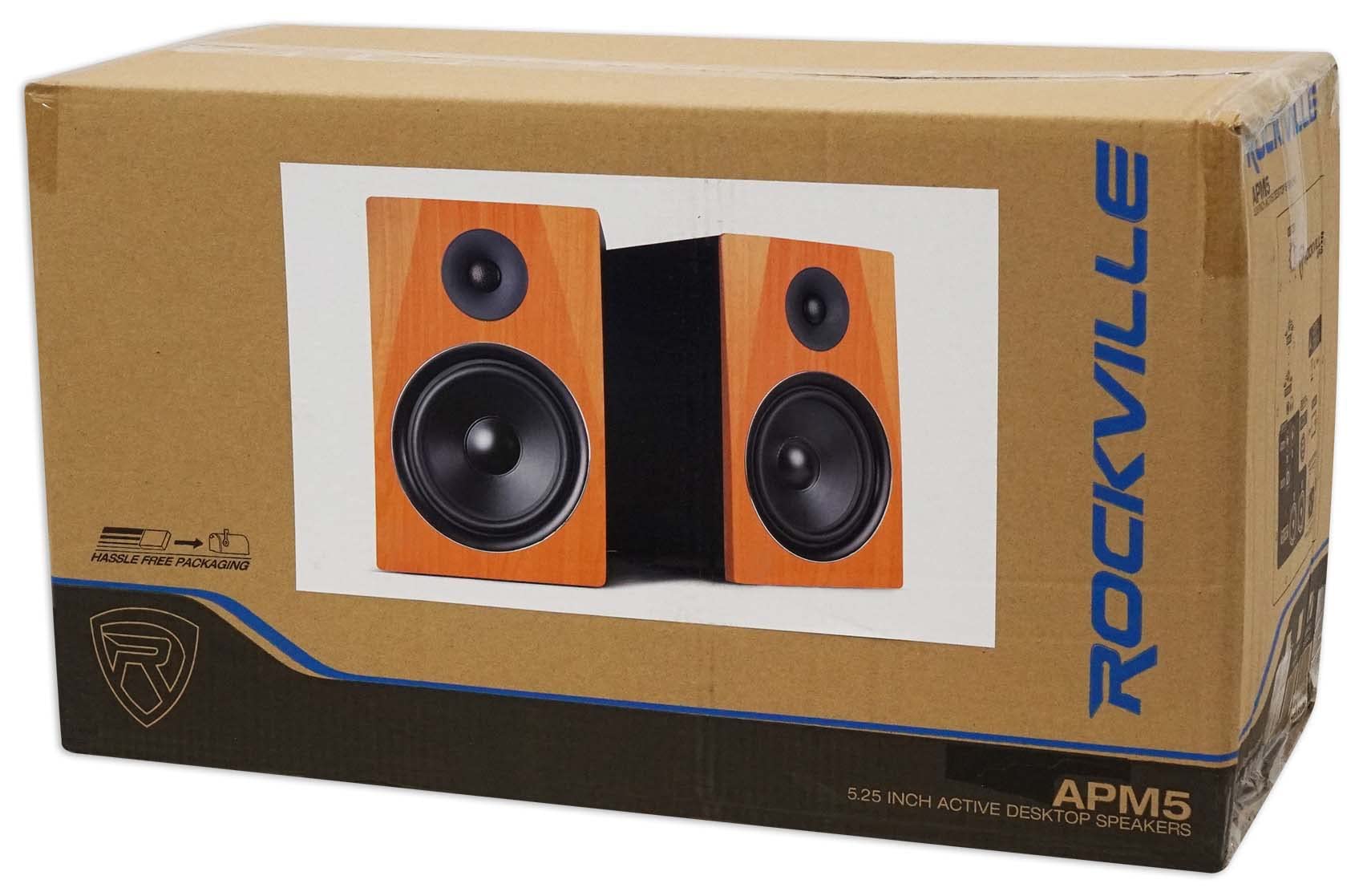 Rockville 5.25" 2-Way 250W Active/Powered USB Studio Monitor Speakers Pair (APM5C)