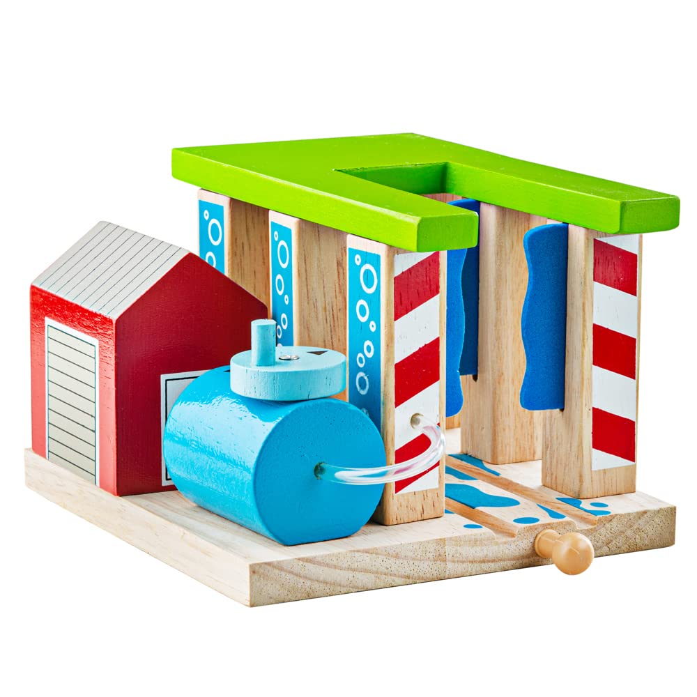 Bigjigs Rail, Wooden Train Washer, Wooden Toys, Bigjigs Train Accessories, Train Wash, Wooden Train Sets, Trains for Kids, Wooden Toys for 3 4 5 Year Olds