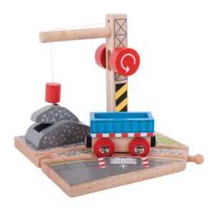 bigjigs rail gravel wooden crane for wooden train sets - quality bigjigs train accessories, compatible with other major wooden railway brands