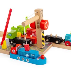 Bigjigs Rail, Shipping Container Yard, Wooden Toys, Wooden Crane, Wooden Train Track Accessories, Bigjigs Train Accessories, Train Toy, Kids Train Set