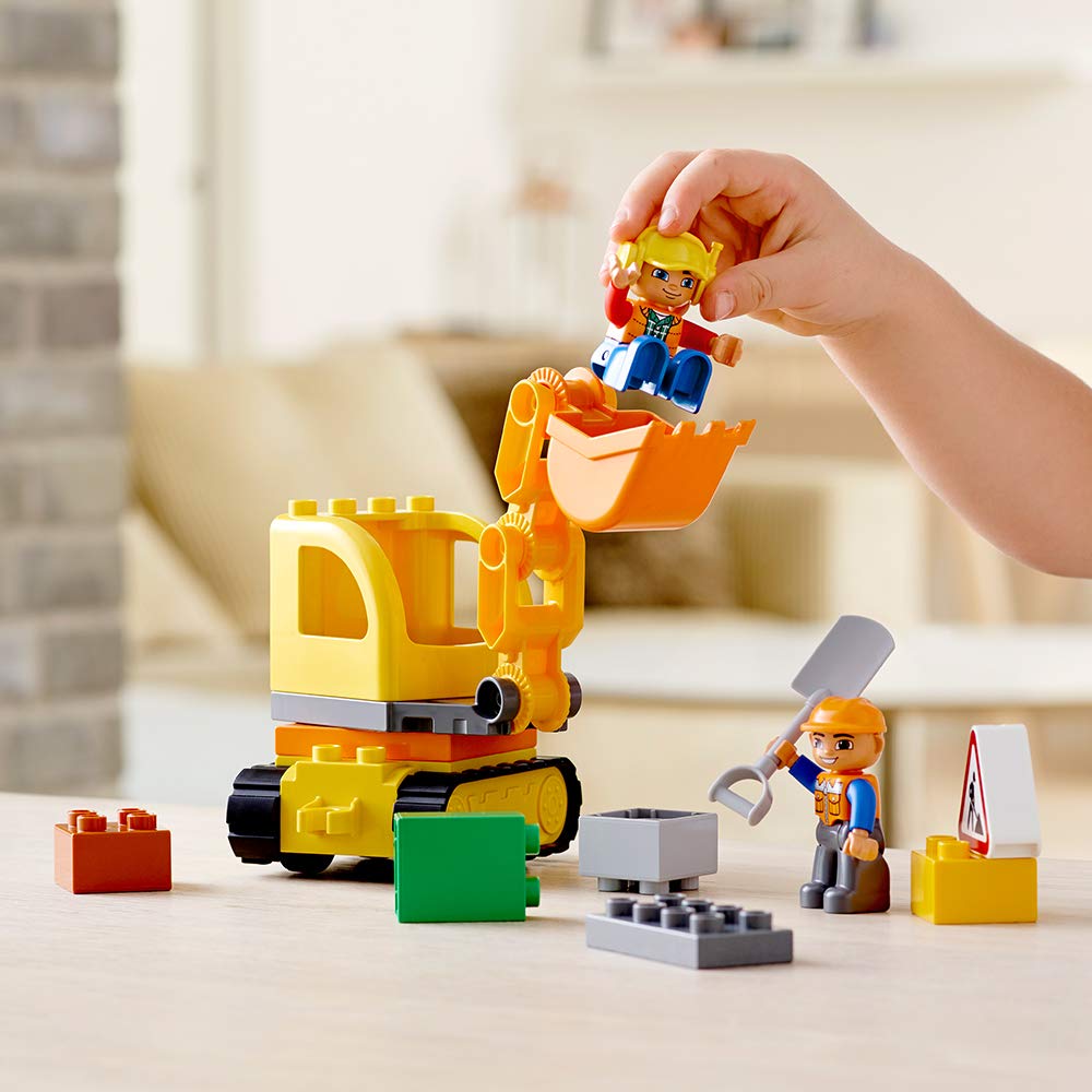 LEGO DUPLO Town Truck & Tracked Excavator 10812 Dump Truck and Excavator Kids Construction Toy with DUPLO Construction Worker Figures (26 Pieces)