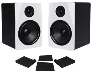 rockville pair apm8w 8" 2-way 500 watt powered usb studio monitor speakers+pads