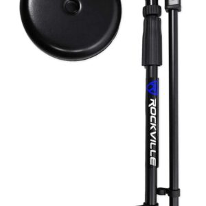 Rockville Kick Drum/Guitar Amp Mic Stand, Steel Round Base+Fixed Boom+Rubber Pad (RKDS)