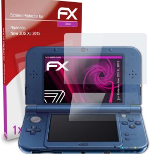 atFoliX Plastic Glass Protective Film compatible with Nintendo New 3DS XL 2015 Glass Protector, 9H Hybrid-Glass FX Glass Screen Protector of plastic (Set of 1)