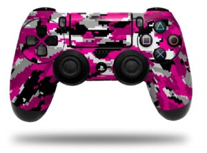 wraptorskinz skin compatible with sony ps4 dualshock controller playstation 4 original slim and pro wraptorcamo digital camo hot pink (controller not included)