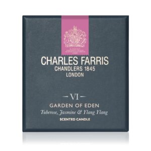 Charles Farris Luxury Scented Candle - Tuberose, Jasmine & Ylang Ylang - 50+ Hours Burn Time - Artisan Hand-Finished Glass Jar, Made in England (Garden of Eden)