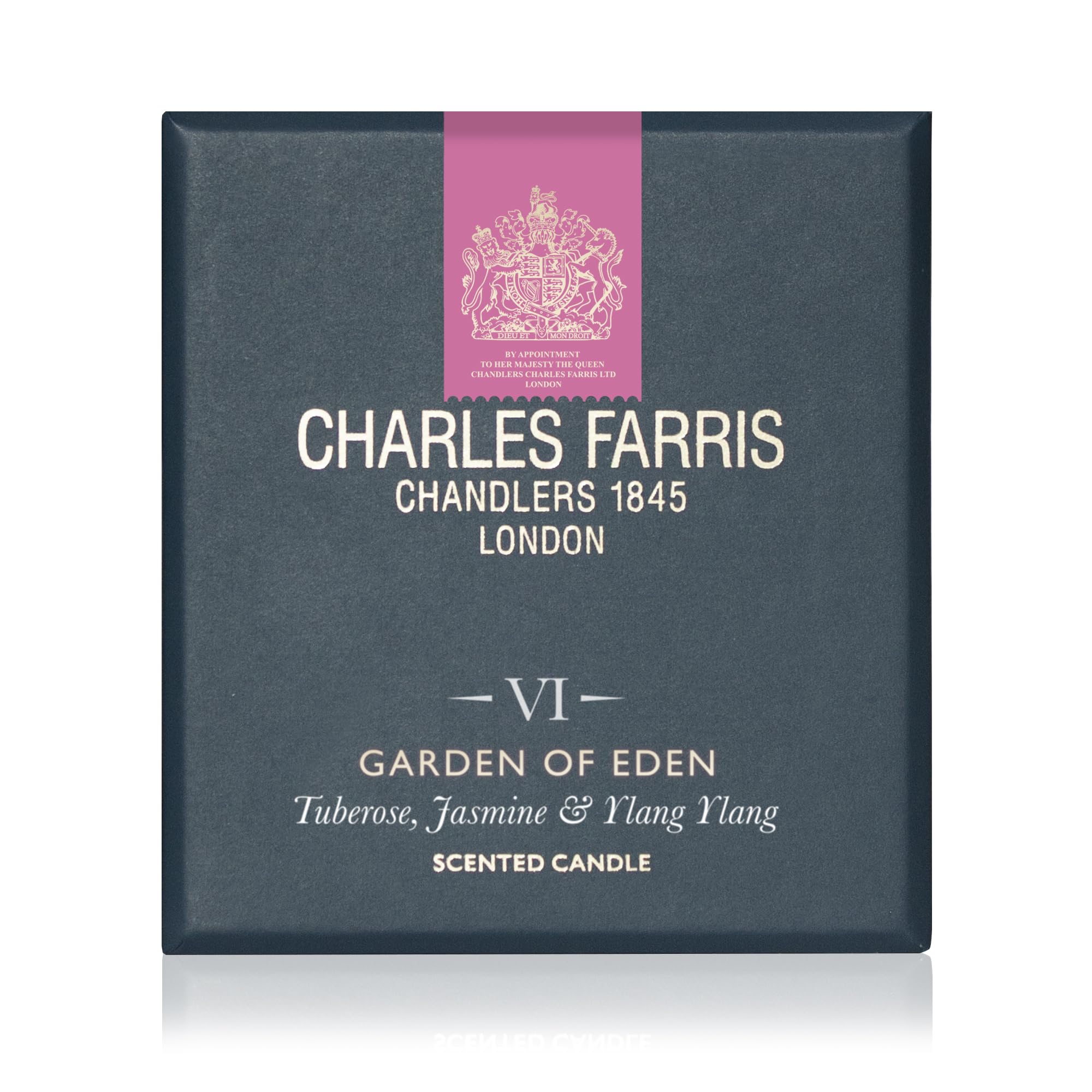 Charles Farris Luxury Scented Candle - Tuberose, Jasmine & Ylang Ylang - 50+ Hours Burn Time - Artisan Hand-Finished Glass Jar, Made in England (Garden of Eden)