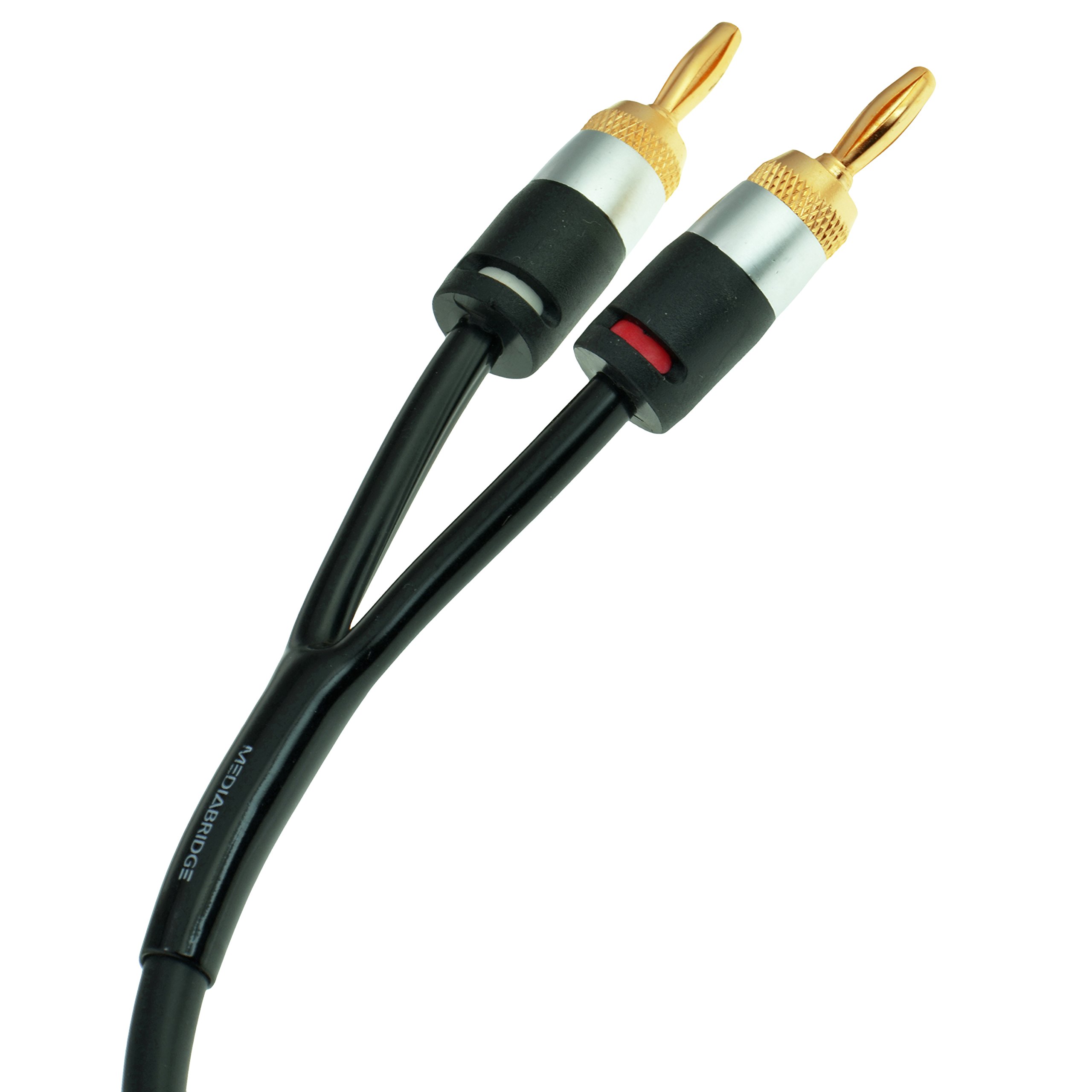 Mediabridge 12AWG Ultra Series Speaker Cable - Gold Plated Banana Tips (18 FT) - CL2 99.9% Oxygen Free - Black (SWT-12B-18B)