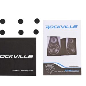 Rockville Pair APM8W 8" 2-Way 500 Watt Powered USB Studio Monitor Speakers+Pads