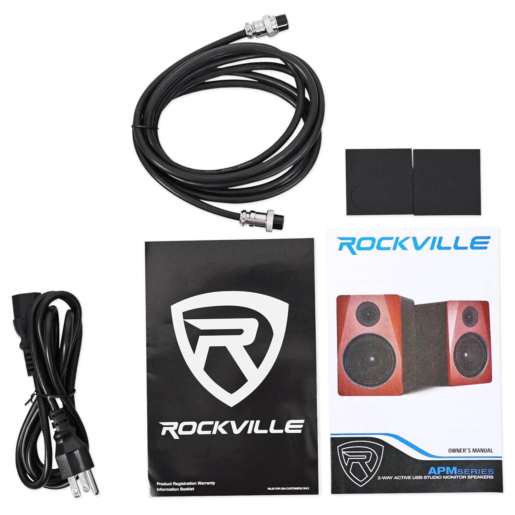 Rockville 5.25" 2-Way 250W Active/Powered USB Studio Monitor Speakers Pair (APM5C)