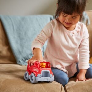 Green Toys Fire Engine, Red - Pretend Play, Motor Skills, Kids Toy Vehicle. No BPA, phthalates, PVC. Dishwasher Safe, Recycled Plastic, Made in USA.