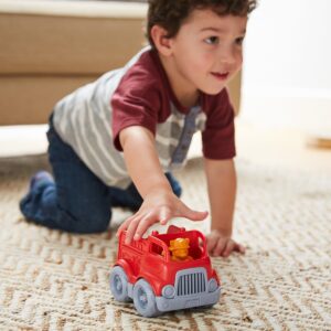 Green Toys Fire Engine, Red - Pretend Play, Motor Skills, Kids Toy Vehicle. No BPA, phthalates, PVC. Dishwasher Safe, Recycled Plastic, Made in USA.