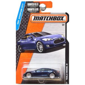 matchbox, 2016 mbx adventure city, tesla model s [dark blue] 24/125