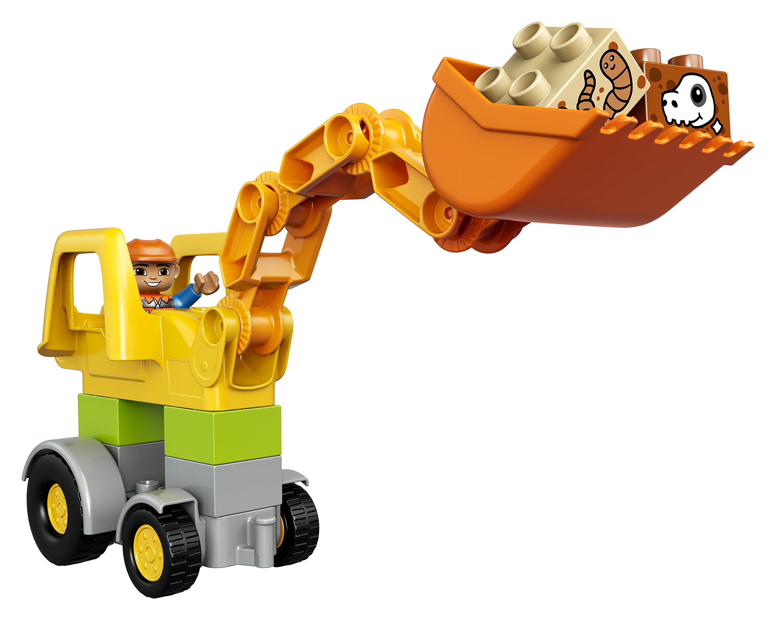 LEGO DUPLO Town Backhoe Loader 10811, Preschool, Pre-Kindergarten Large Building Block Toys for Toddlers