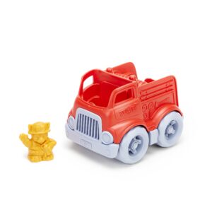 Green Toys Fire Engine, Red - Pretend Play, Motor Skills, Kids Toy Vehicle. No BPA, phthalates, PVC. Dishwasher Safe, Recycled Plastic, Made in USA.