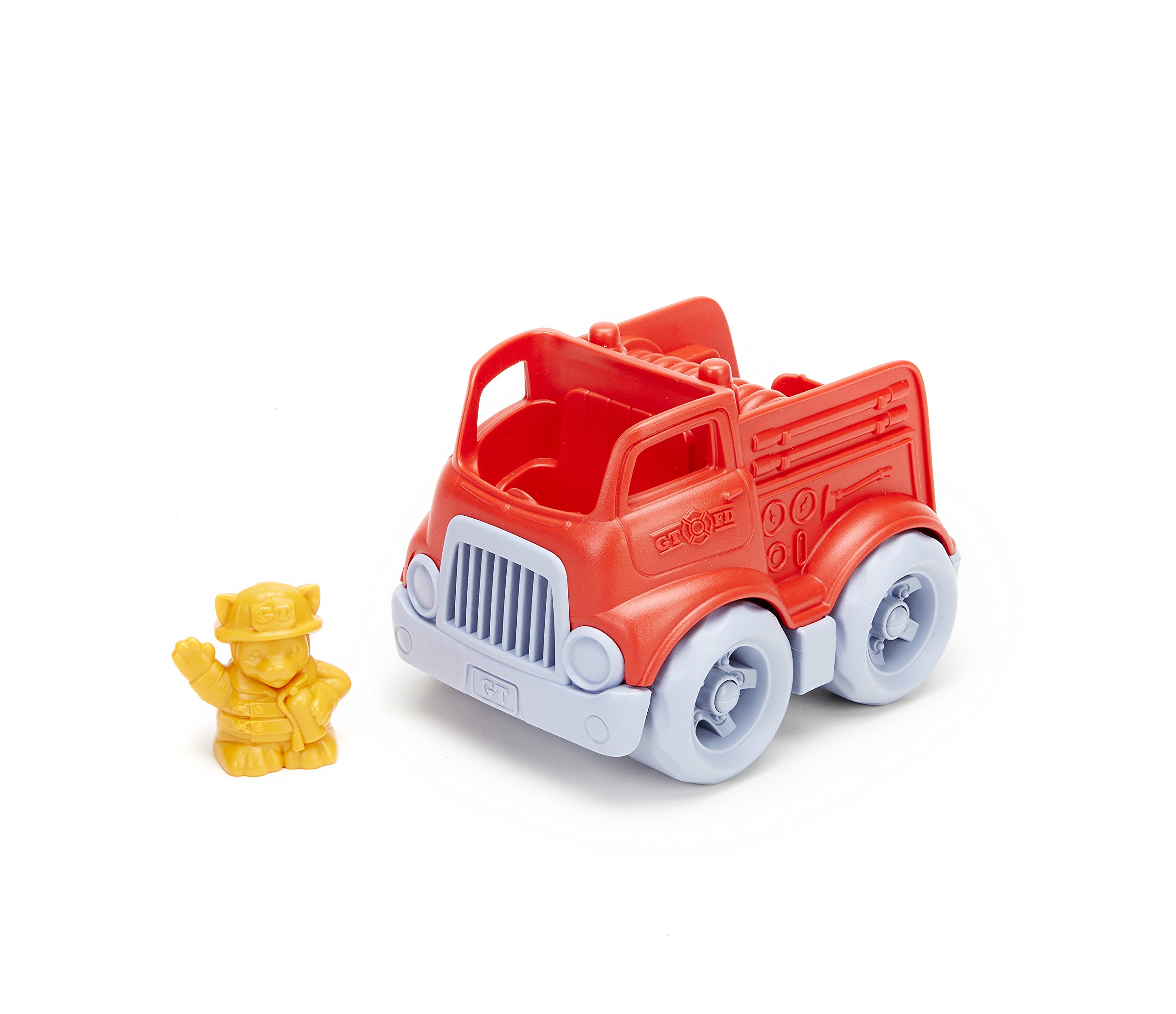 Green Toys Fire Engine, Red - Pretend Play, Motor Skills, Kids Toy Vehicle. No BPA, phthalates, PVC. Dishwasher Safe, Recycled Plastic, Made in USA.