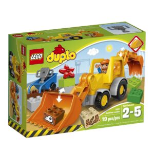 lego duplo town backhoe loader 10811, preschool, pre-kindergarten large building block toys for toddlers