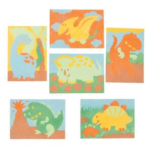 fun express dinosaur sand art set - 24 pieces - educational and learning activities kids